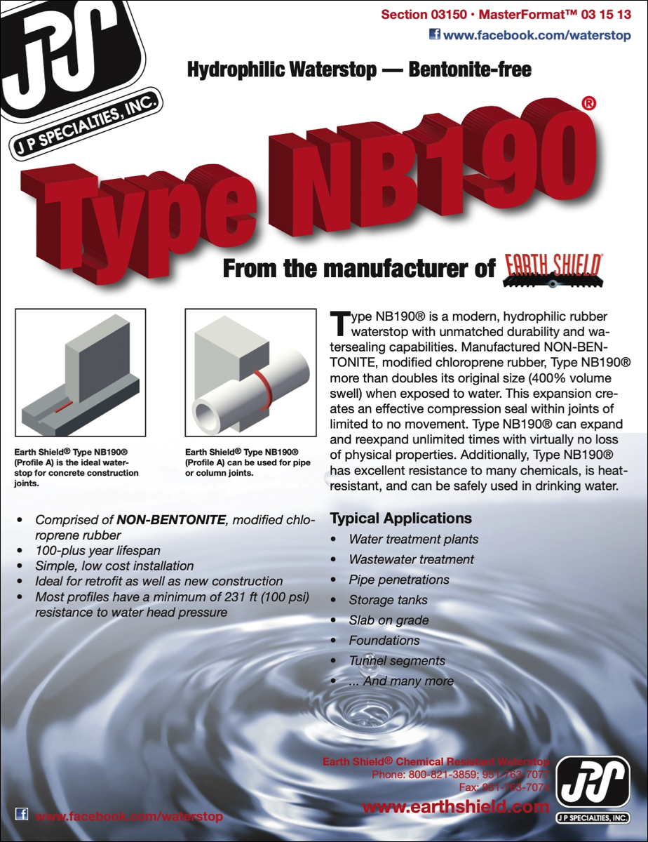 Hydrophilic Waterstops and Mastic Waterstops
